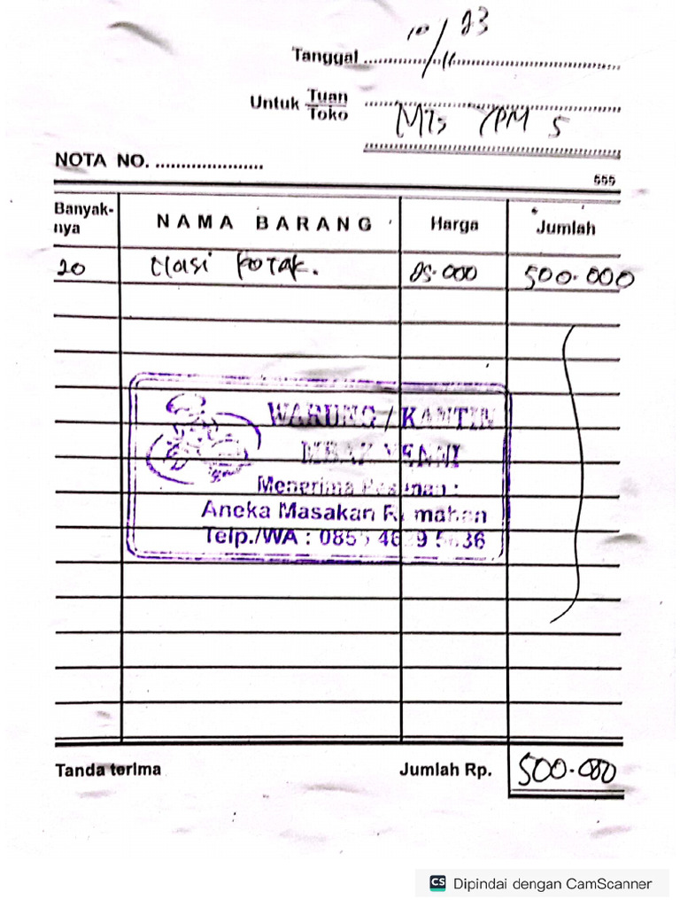 Konsumsi Rapat Pembentukan Panitia PKKM November | PDF