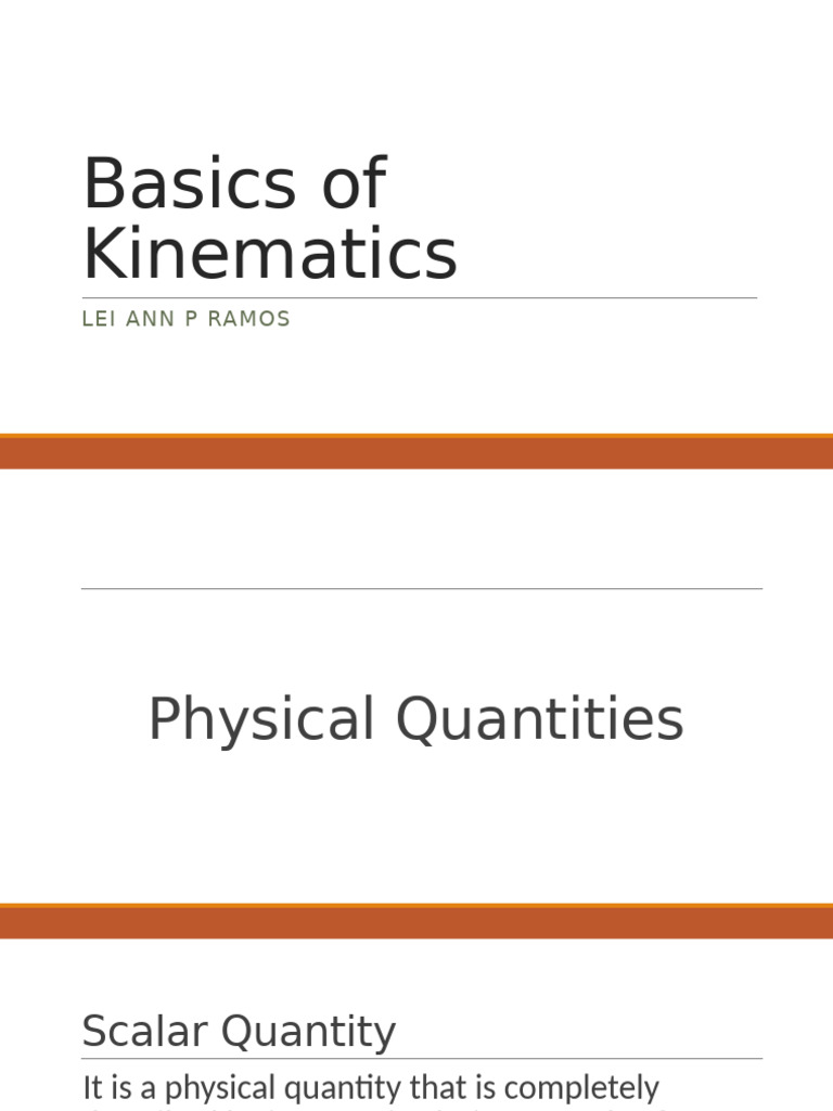 Basics of Kinematics | PDF | Velocity | Acceleration