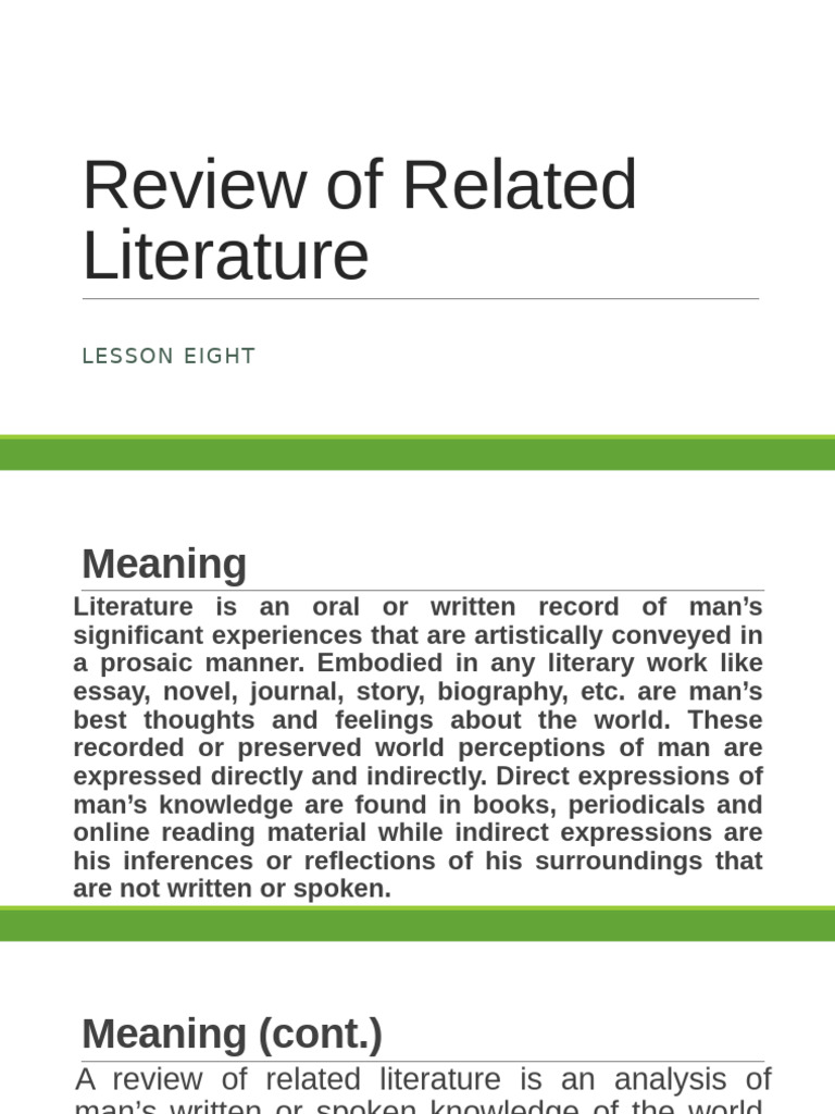 Understanding Related Literature Reviews | PDF | Knowledge | Thought