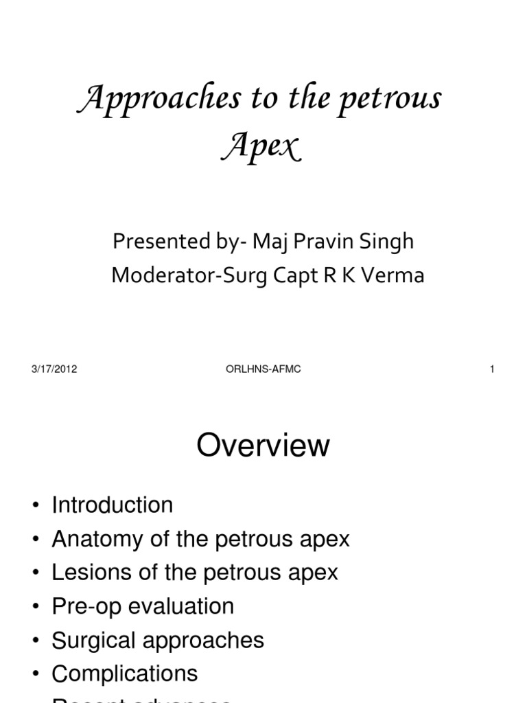 Petrous Apex Final | PDF | Ear | Human Anatomy