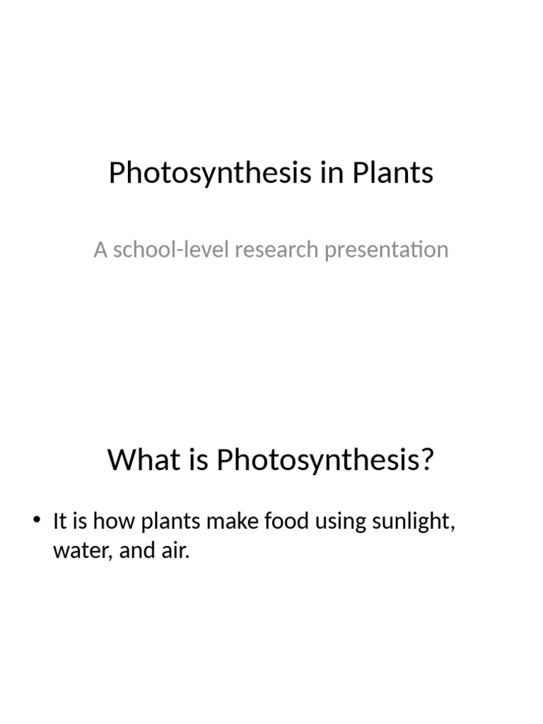 Photosynthesis in Plants | PDF