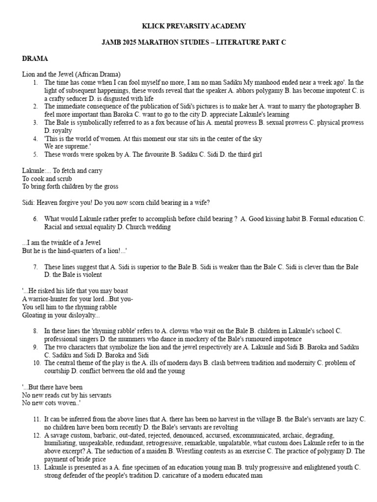 Marathon Literature Part C Class | PDF | Wuthering Heights | Heathcliff (Wuthering Heights)