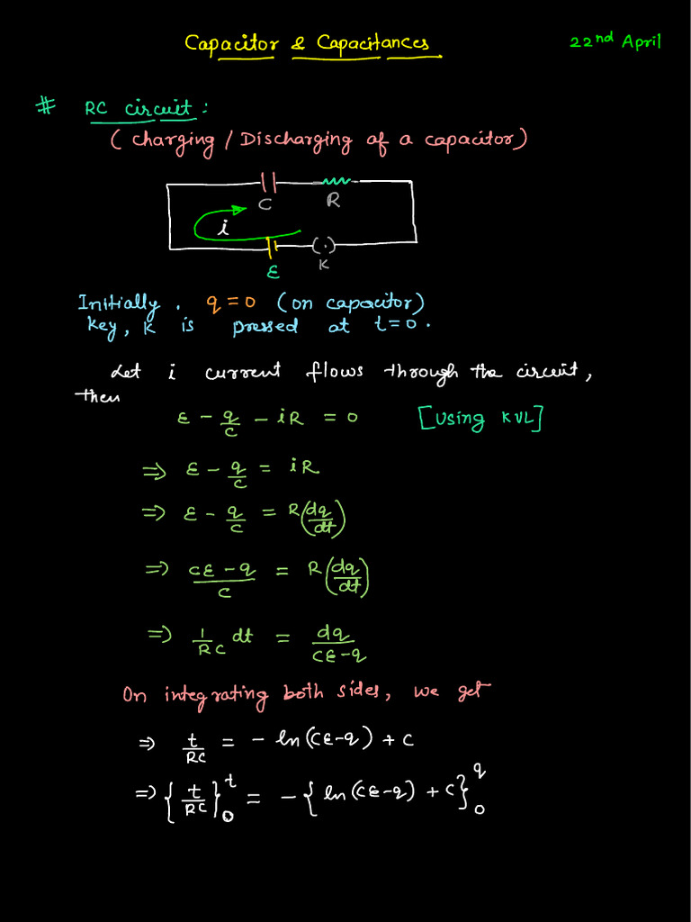 22nd April (Capacitor RC-Circuit) | PDF
