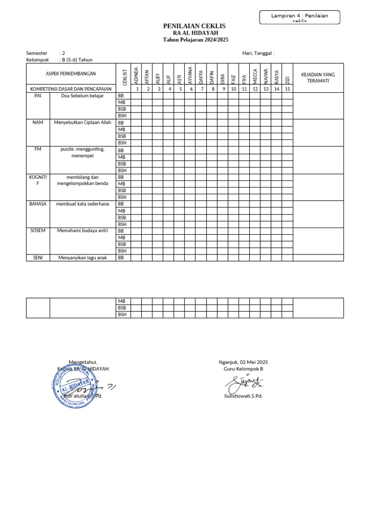 Instrumen Penilaian Modul Ajar TAM Modul PPP | PDF