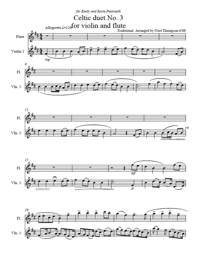 Duetto Celtico n3 Vl-Flauto | PDF