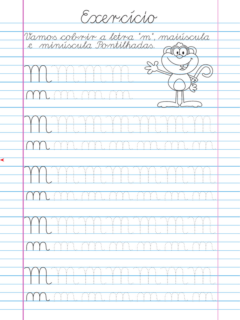 Letra M Pontilhado Cobrir | PDF