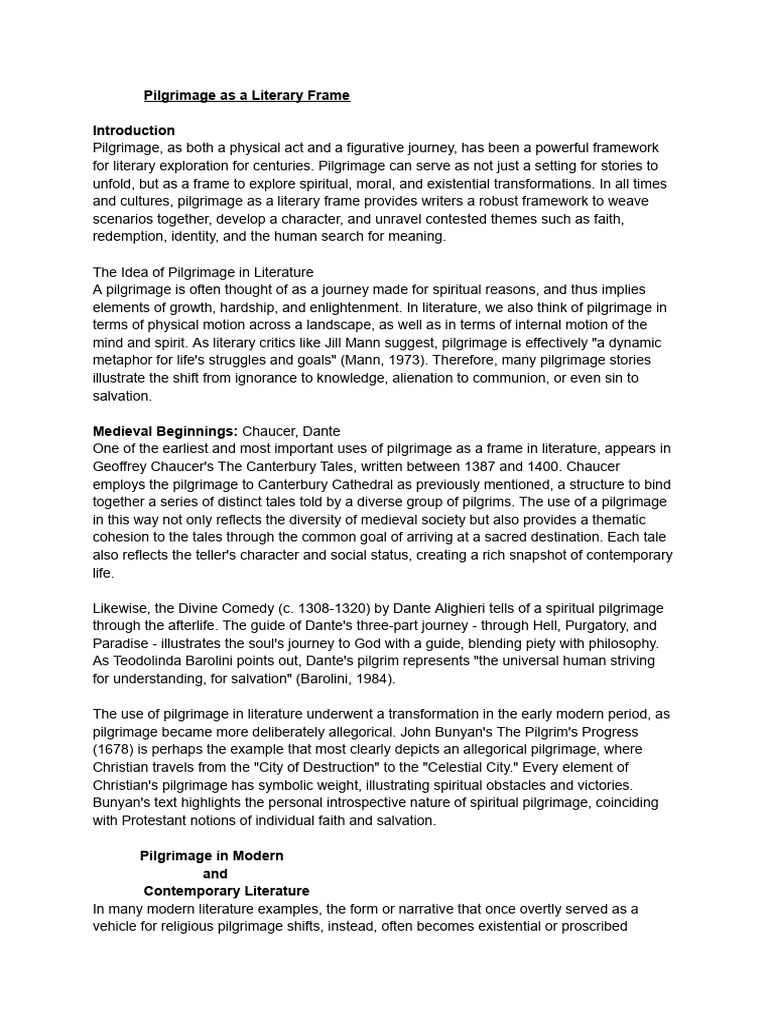 Pilgrimage in Literary Exploration | PDF | Pilgrimage | The Canterbury ...