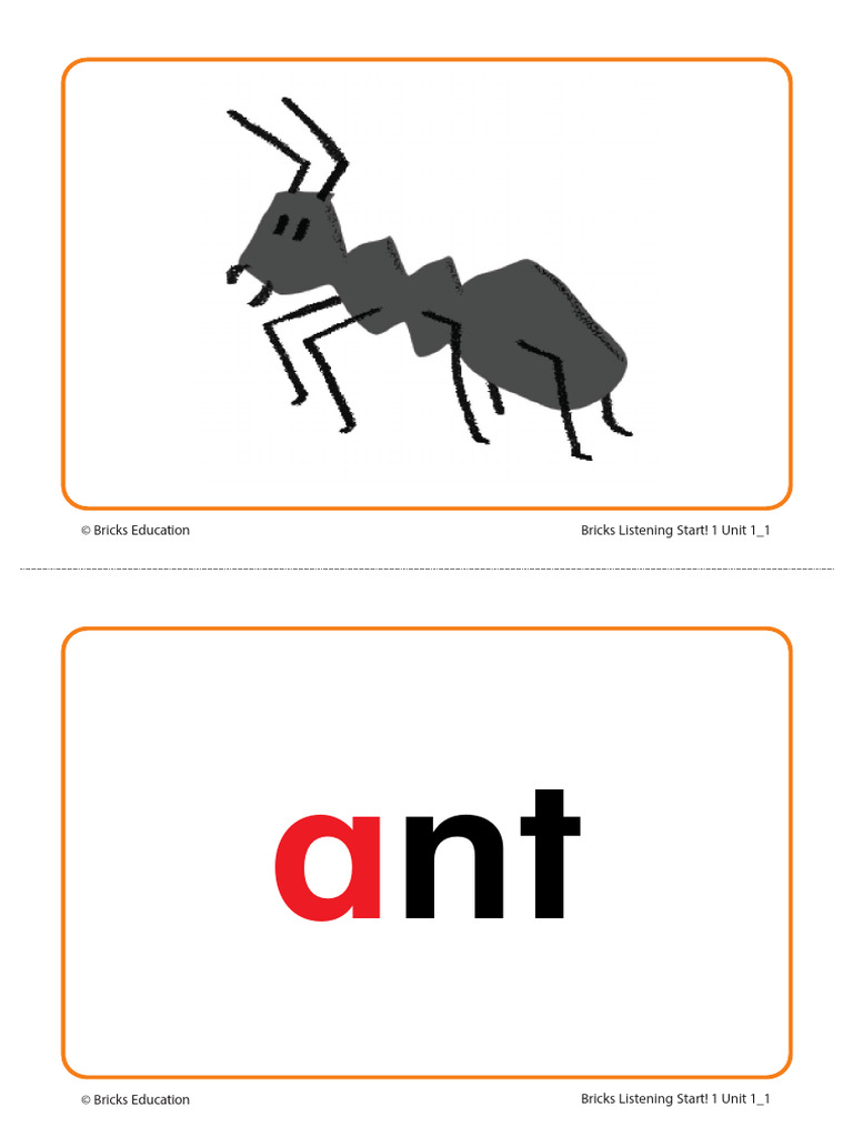 Bricks Listening Start! - L1 - Flashcard - All | PDF