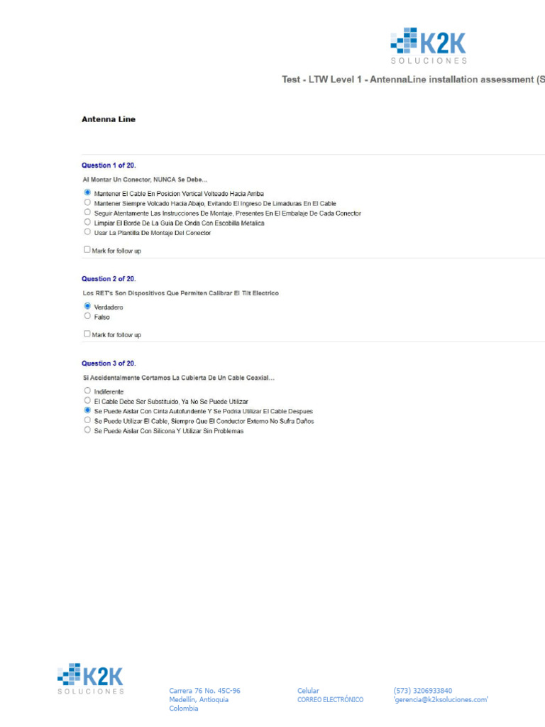 Evaluación LTW - AntennaLine Installation | PDF