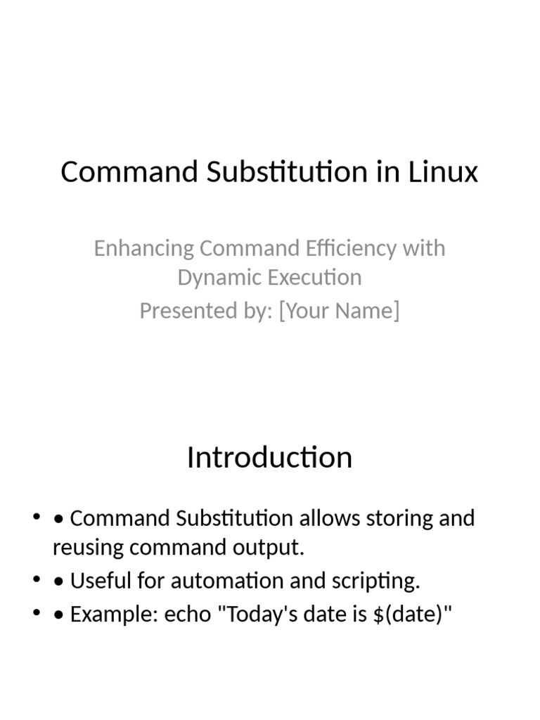 Command Substitution Linux | PDF