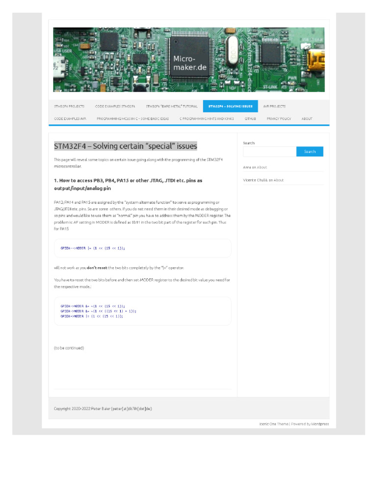 STM32F4 - Solving Certain "Special" Issues | PDF