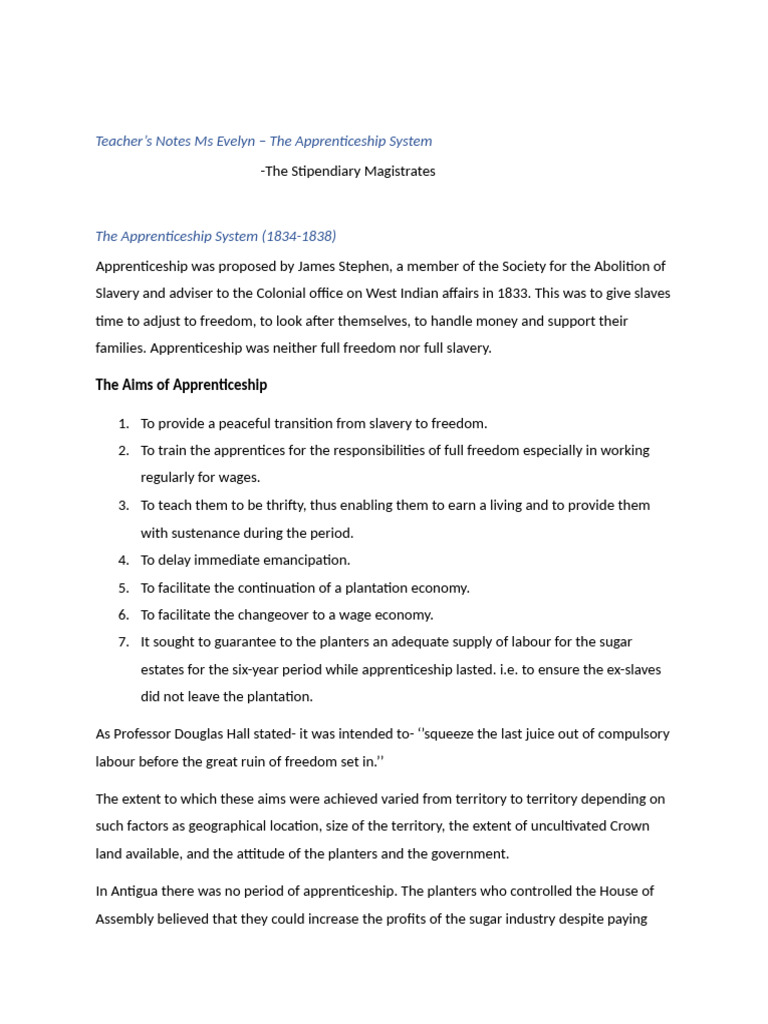 Understanding the Apprenticeship System | PDF | Slavery | Abolitionism