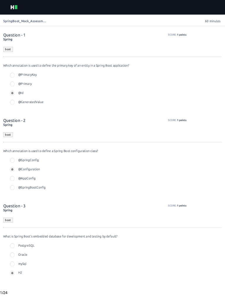 SpringBoot Mock Assessment 27FebPune Batch With Answers | PDF | Model–View–Controller | Systems ...