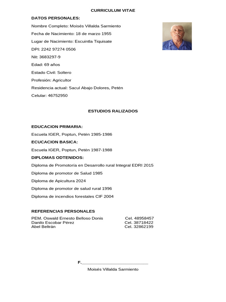 Moises Curriculum | PDF