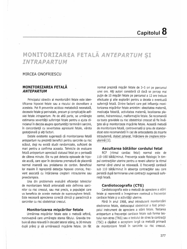 Monitorizarea Fetala Ante Si Intrapartum | PDF