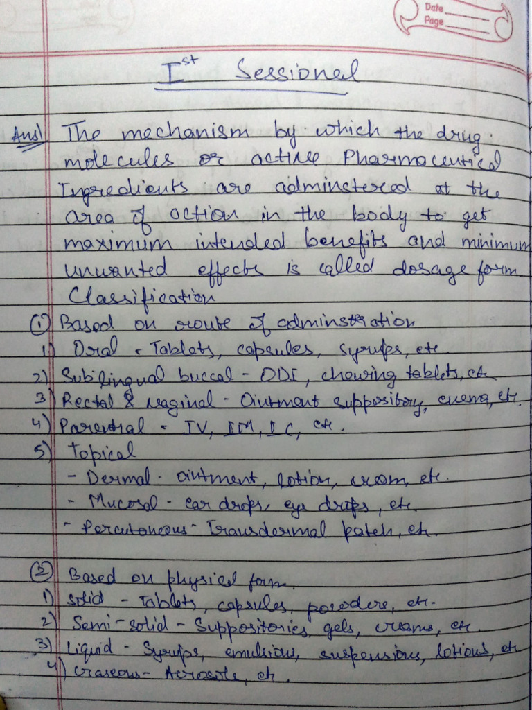 1st Sessional pf Pharmaceutics by Vishesh Aggarwal | PDF