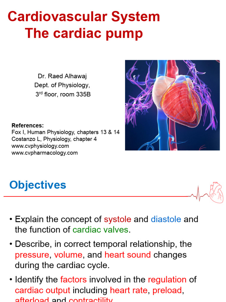 1LCT Cardiac Pump 2024 Dr Raed | PDF | Heart Valve | Diastole