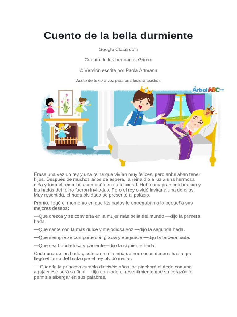 Cuento de la Bella Durmiente PDF | PDF | Bella Durmiente