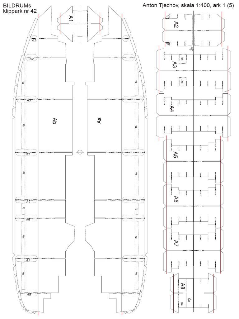 ANTON CHEKHOV (1978) PAPERCRAFT 5 HOJAS soviet river passenger ship | PDF