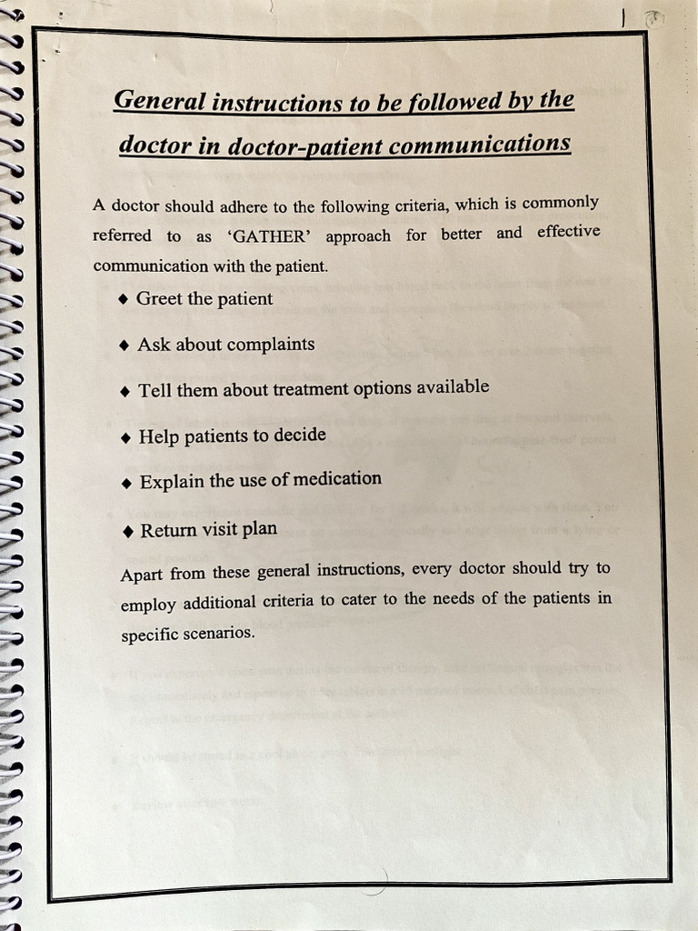 Doctor Patient Communication Exercise | PDF | Combined Oral ...