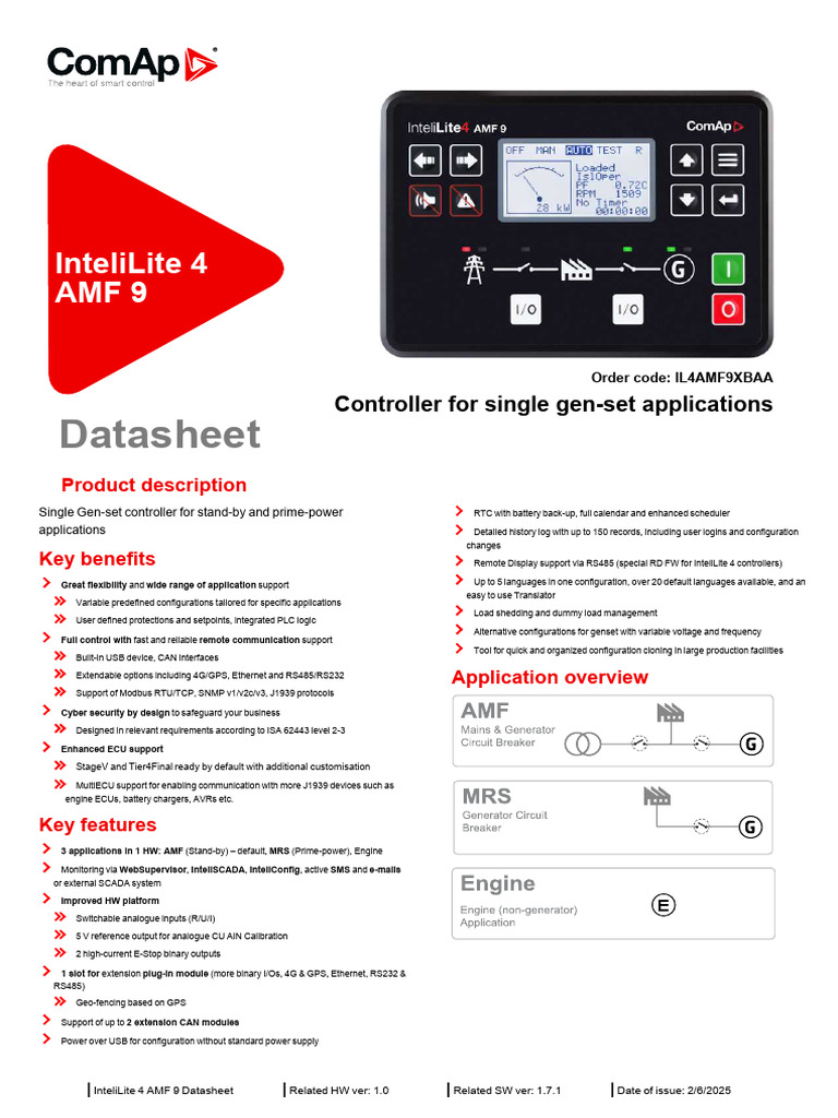 intelilite 4 amf 9 datasheet 25-02 | PDF | Power Supply | Alternating Current