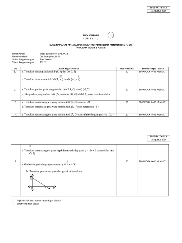 Soal TT 3 Pembel Mat SD Pdgk4406 | PDF
