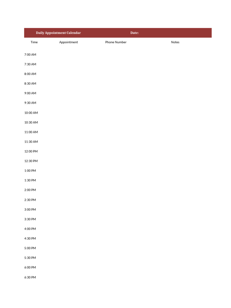 Daily Appointment Calendar v2 | PDF