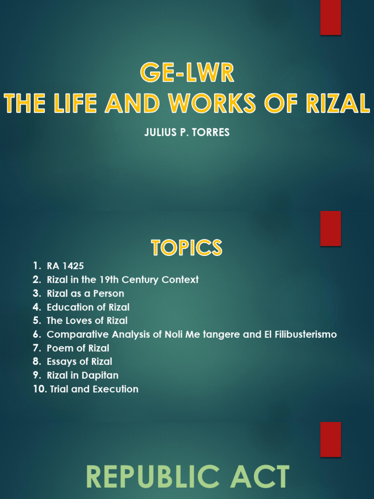 GE LWR Life and Works of Rizal | PDF
