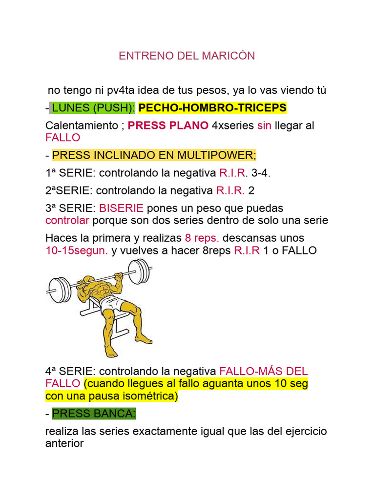 Entreno Del Maricón | PDF | Sistema musculoesquelético