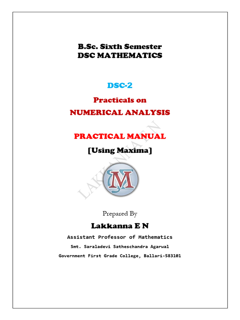 Maths Practicals Manual DSC2 VI Sem NEP by LAKKANNA E N | PDF | Trigonometric Functions | Equations