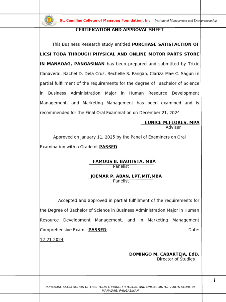 Certification and Approval Sheet | PDF | Survey Methodology | Methodology