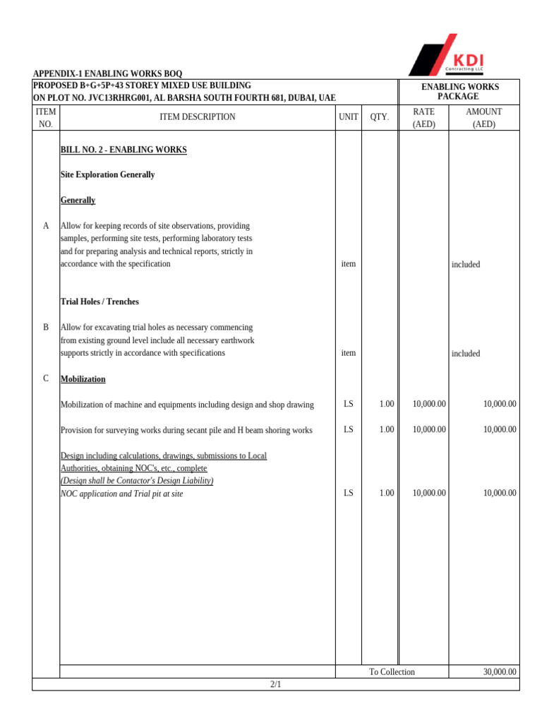 Midora Tower-shoring-Power Axes BOQ | PDF | Deep Foundation | Civil Engineering