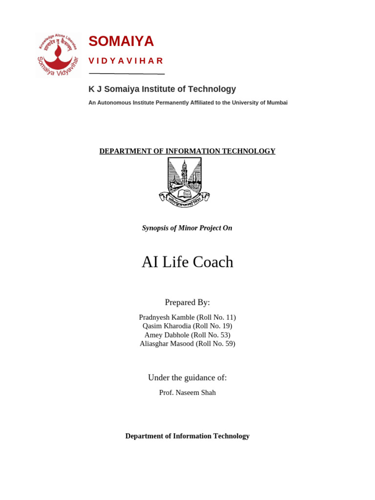 PBL1 Synopsis-TYIT - 2024-25 | PDF | Artificial Intelligence | Intelligence (AI) & Semantics