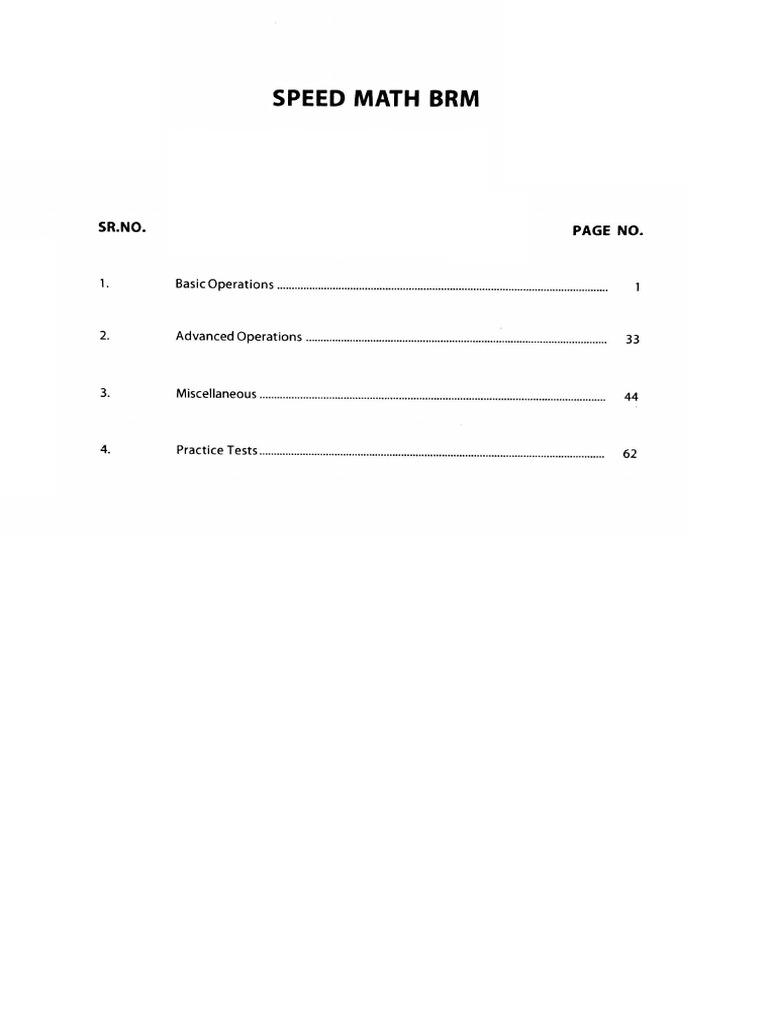 Module 1 Speed Math | PDF
