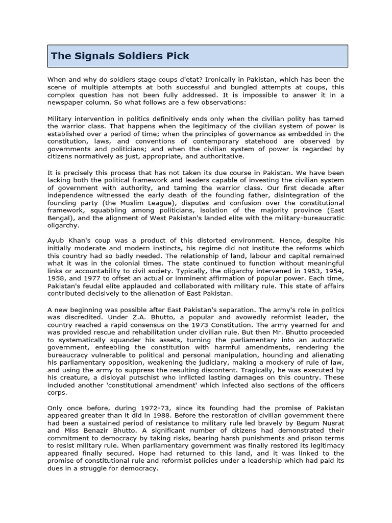 The-Signals-Soldiers-Pick IMPT MILITANCY SECTARIANISM | PDF | Coup D ...