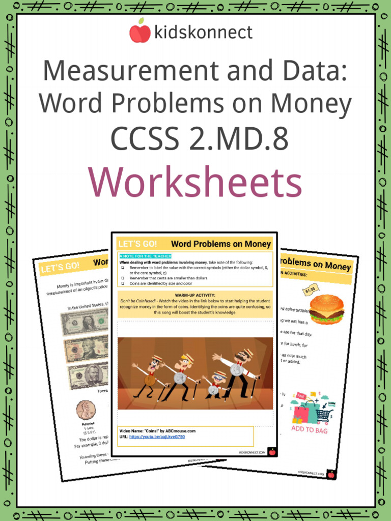 Grade 2 Money Word Problems Worksheet | PDF | United States Dollar | Coins