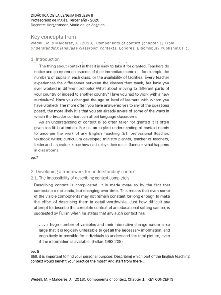 Understanding English Teaching Contexts | PDF