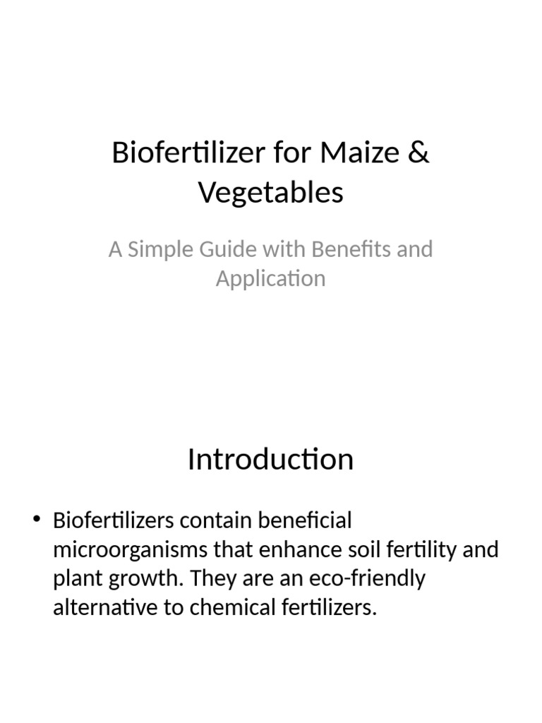 Biofertilizer Presentation | PDF