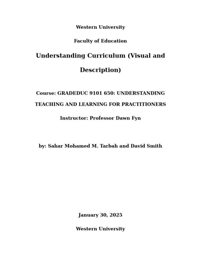 Visual and Description - Sahar and David | PDF | Educational Assessment ...