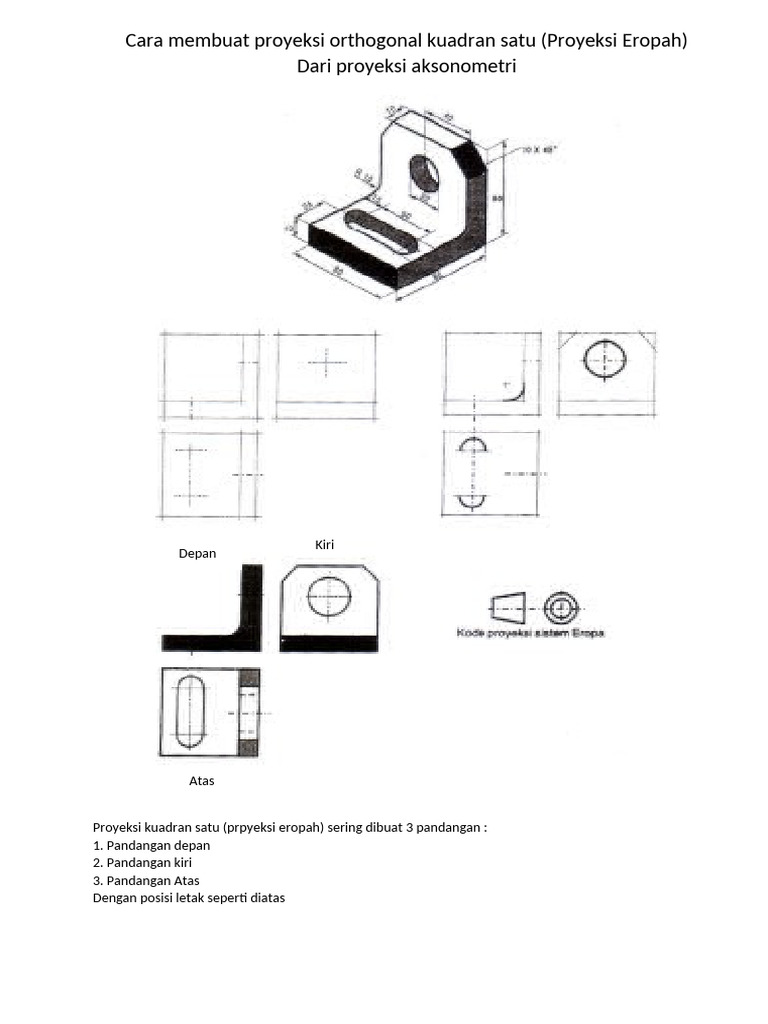 Proyeksi Kuadran 1 dalam Gambar Teknik | PDF