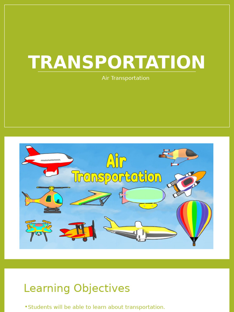 Air Transportation for Kindergarten | PDF