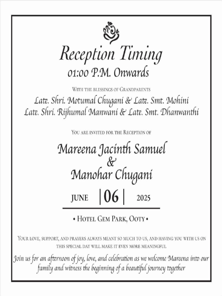 Manu & Mareena Reception | PDF