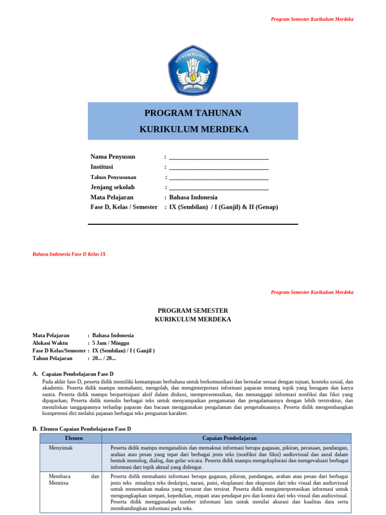 Promes Kurikulum Merdeka | PDF