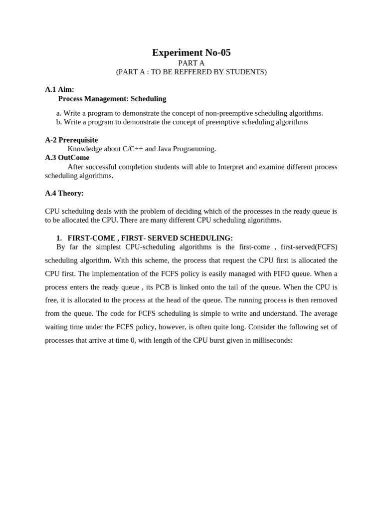 11226experiment No 5-Scheduling | PDF | Scheduling (Computing) | Applied Mathematics