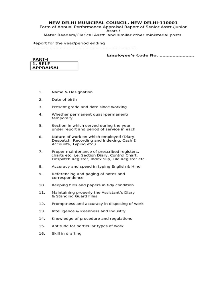 Annual Performance Appraisal Report Form | PDF | Performance Appraisal