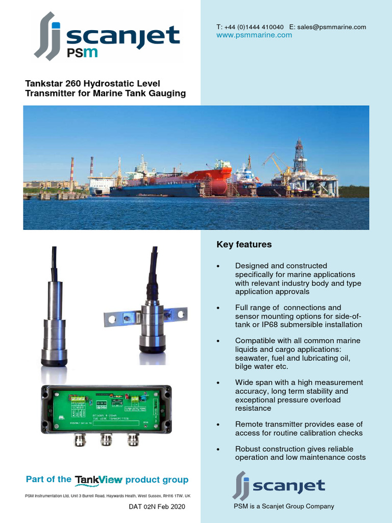 Tank Gauging Transmitter - Scanjet | PDF | Instrumentation | Pipe ...