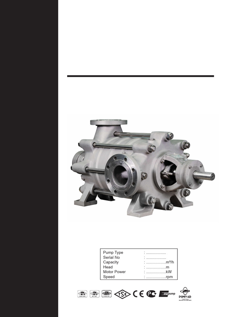 Tank Washing Pump - KMB 40-3 Manual | PDF | Pump | Valve
