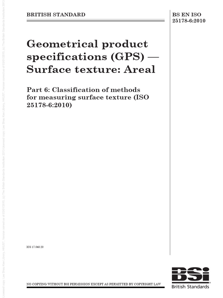 2010 - Geometrical Product Specifications (GPS) - Surface | PDF ...