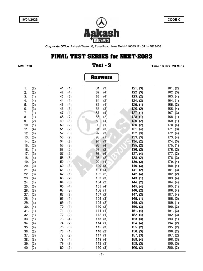FTS 03 (Code C) Solution | PDF