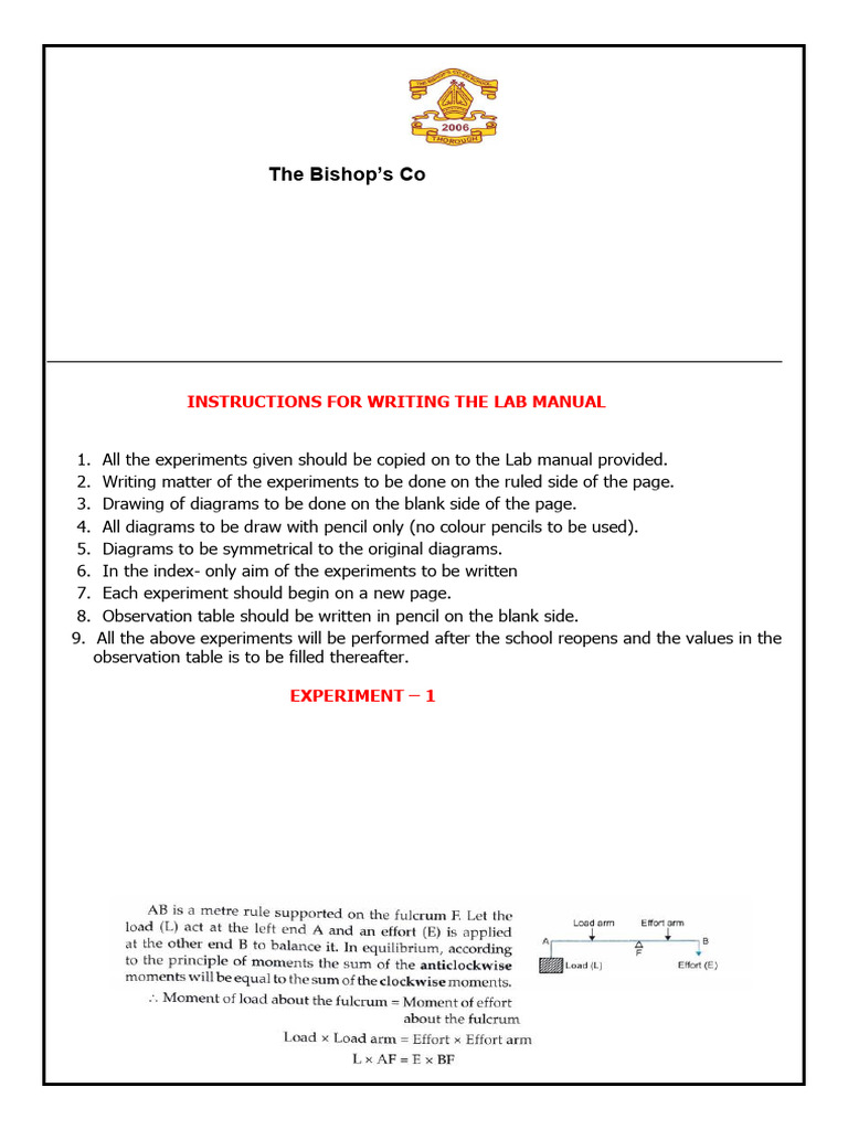 Physics Journal Expt. No.1 | PDF